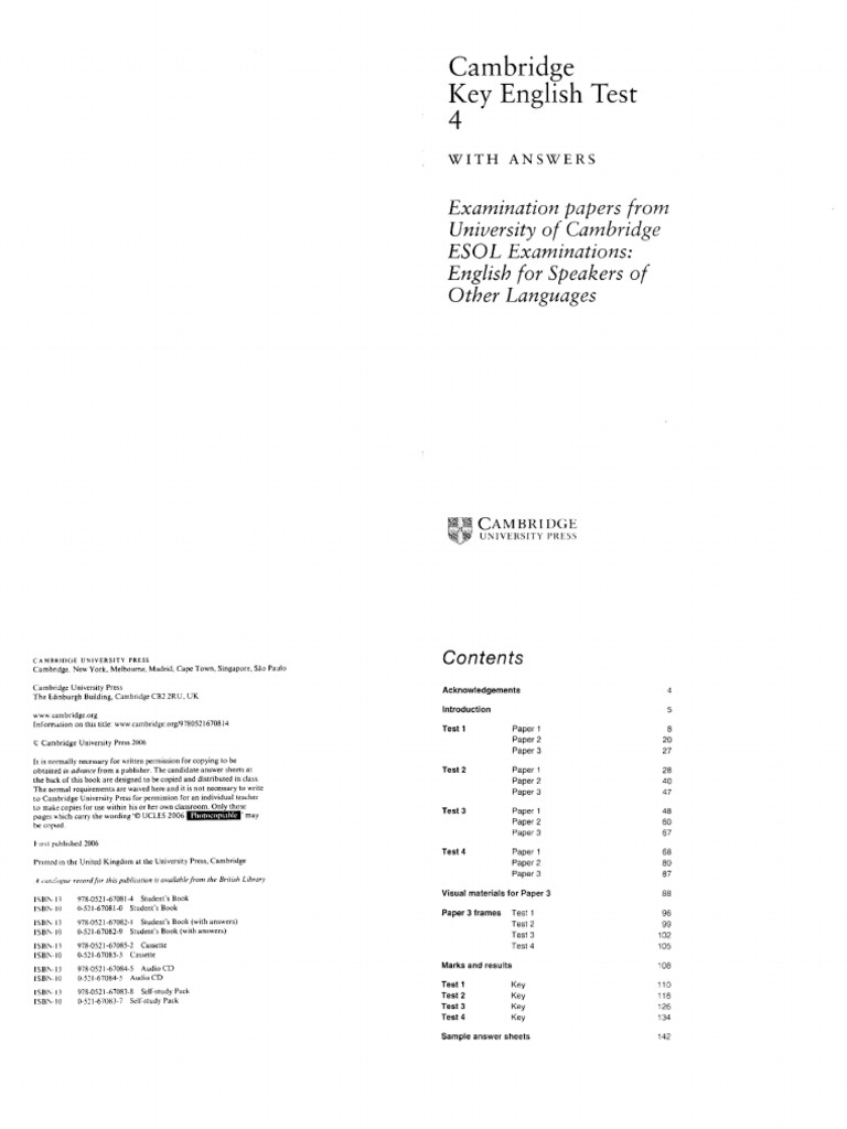 KET - CUP 4 (Book) | PDF | Languages Of The United Kingdom