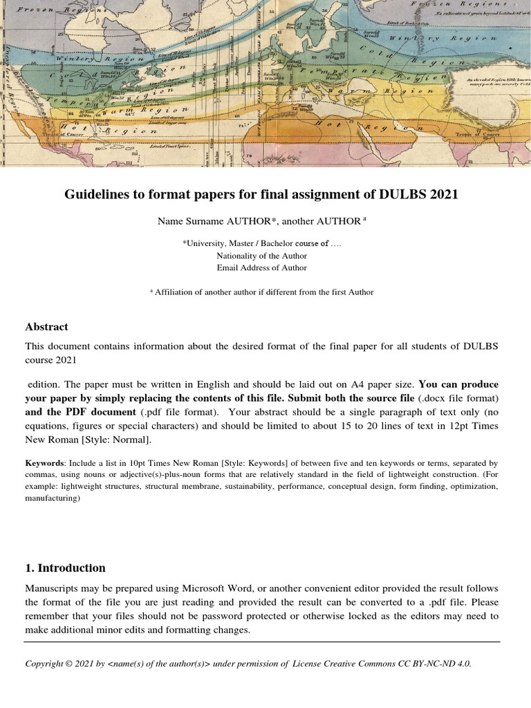 Paper 2021 Template - For All Students | PDF | Citation | Page Layout
