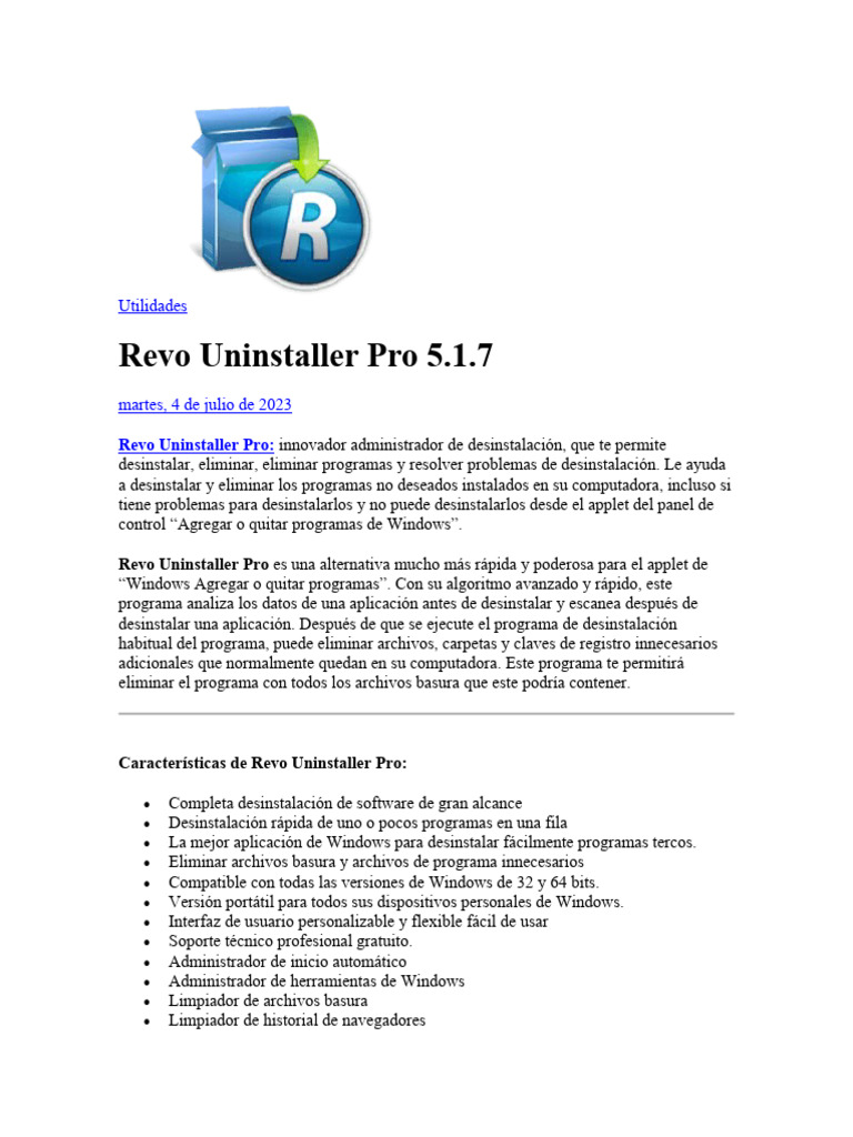 Revo Uninstaller Pro 5.1.7 | PDF