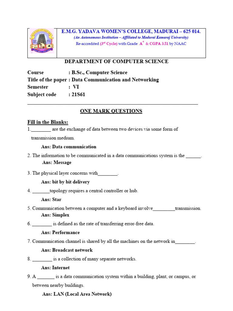 DCN One Word 2023 | PDF | Computer Network | Routing