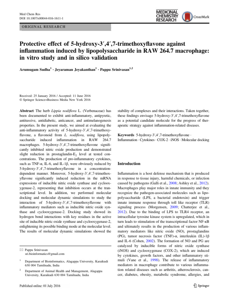 Protective Effect of 5-Hydroxy-3, 4, 7-Trimethoxyflavone Against ...