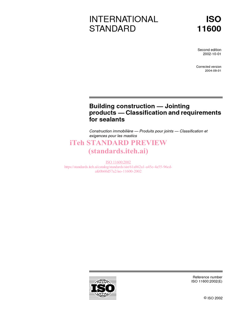 Iso 11600 2002 | PDF | International Organization For Standardization