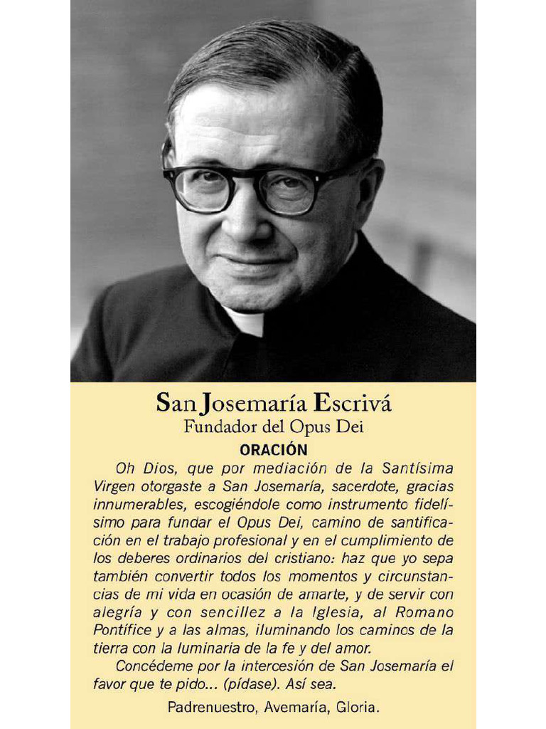Oración San José María Escribá | PDF
