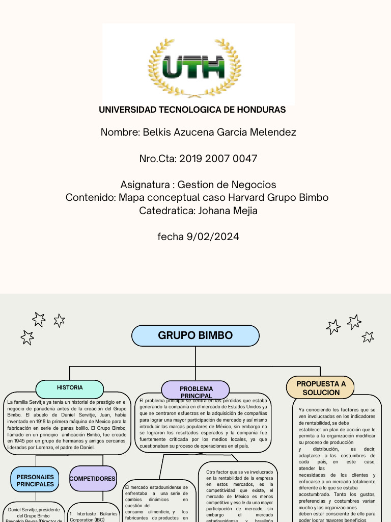 Mapa Conceptual Grupo Bimbo en Honduras | PDF | Business | Economias