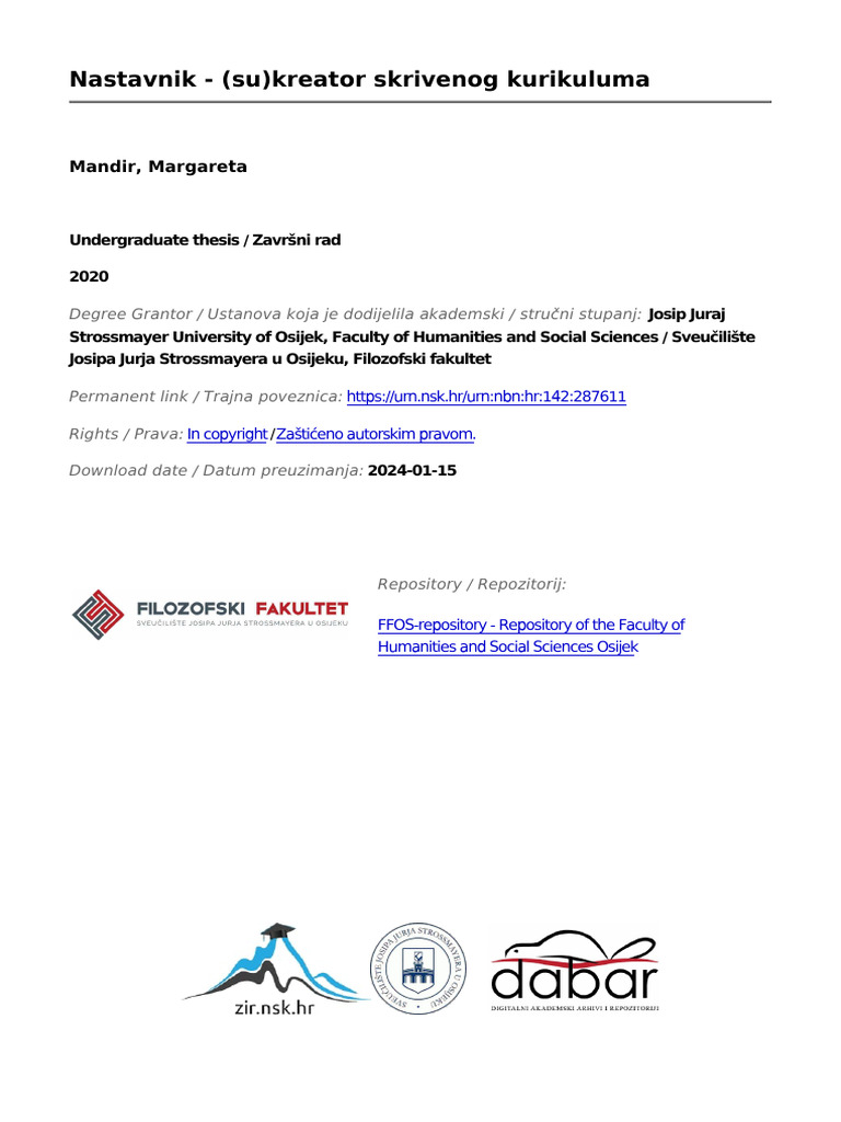 Nastavnik - (Su) Kreator Skrivenog Kurikuluma | PDF