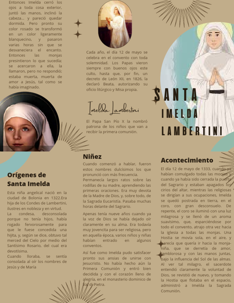 Santa Imelda - Folleto | Descargar gratis PDF | eucaristía