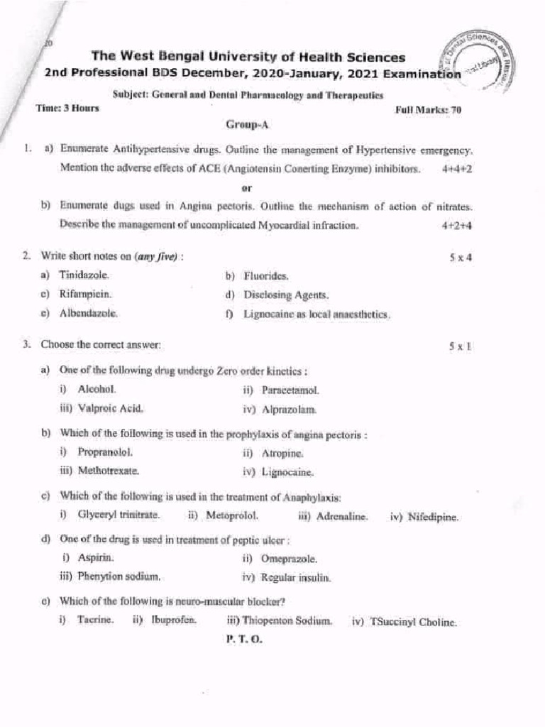 Pharma Previous Year Question Papers | PDF