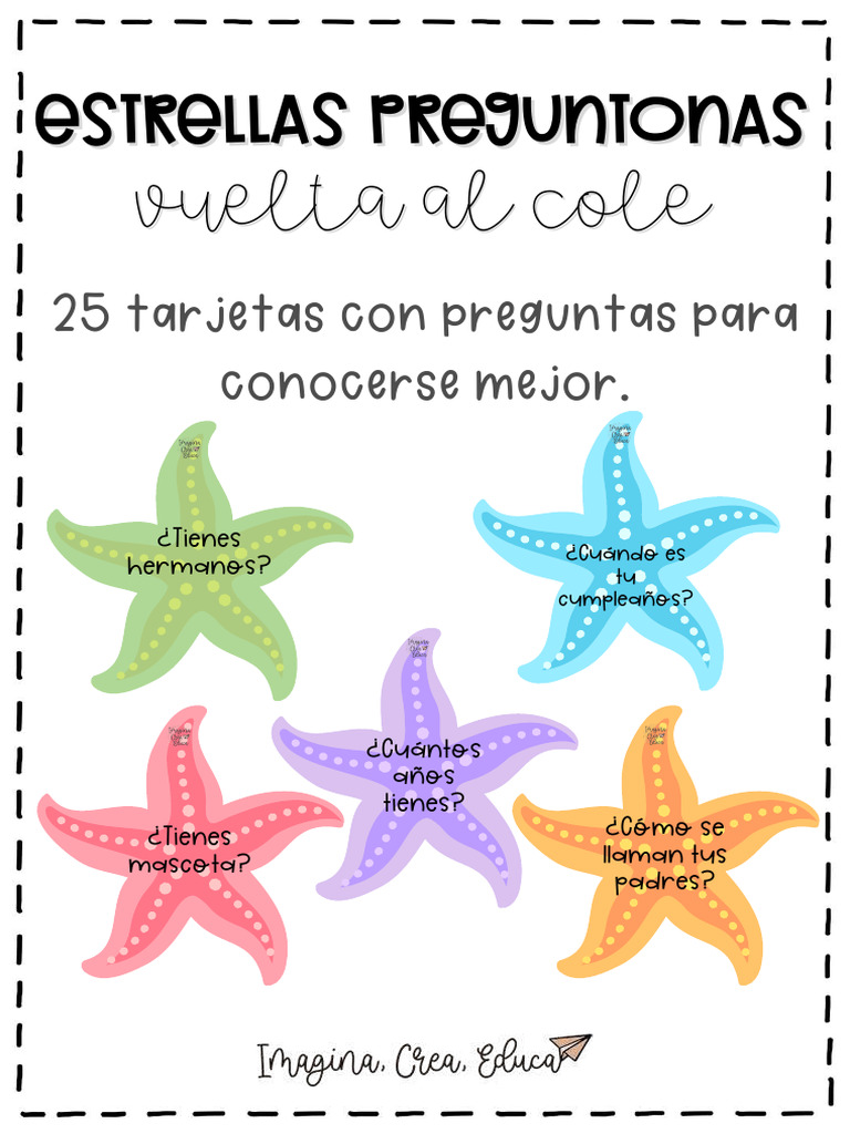 Estrellas Preguntonas Imagina Crea Educa Tojtbx | PDF | Autosuperación