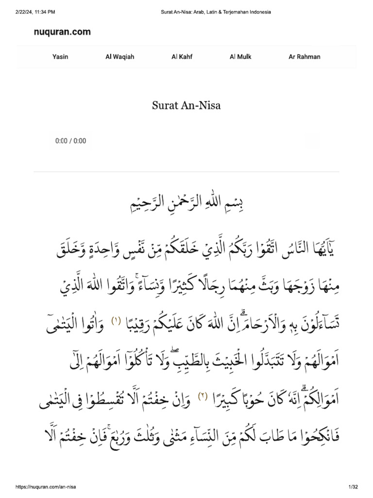 Surat An Nisa | PDF