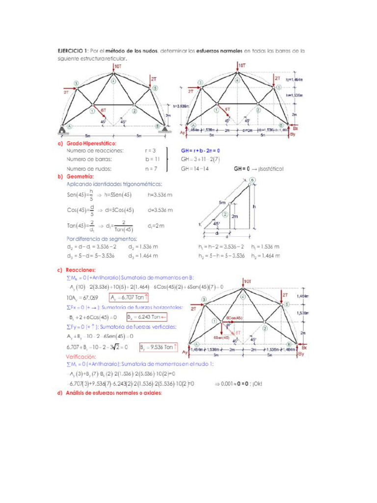 Cercha Metodo de Nudos | PDF
