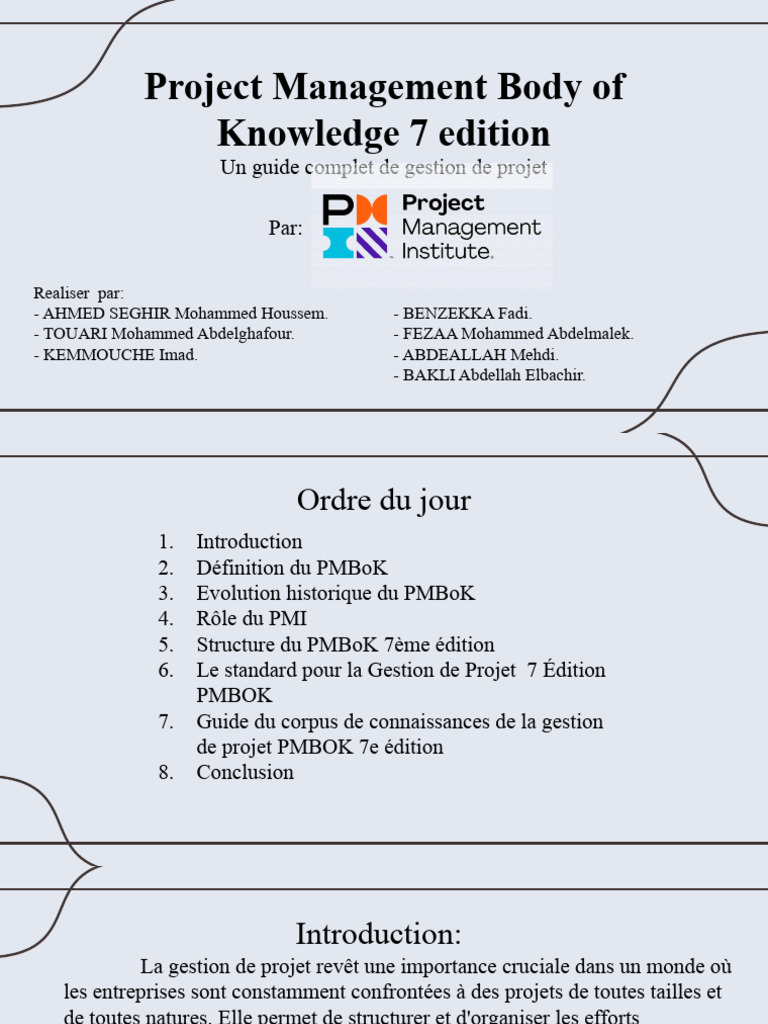 Guide PMBOK 7ème Édition en Français | PDF | Gestion de projet | Business