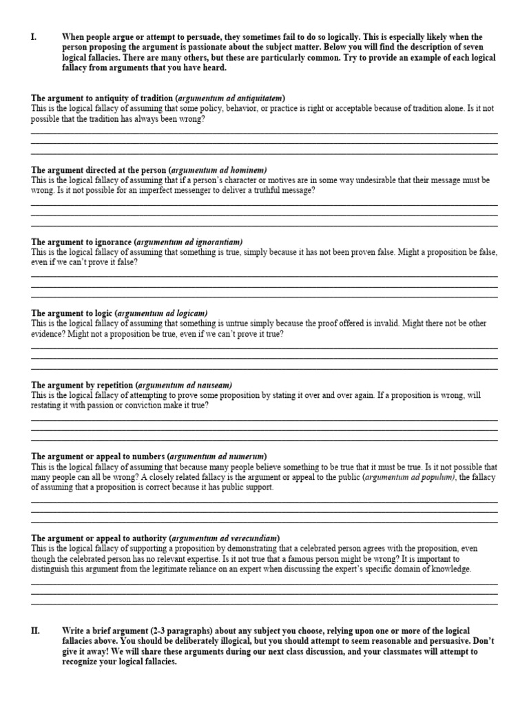 Logical Fallacies | PDF | Fallacy | Argument