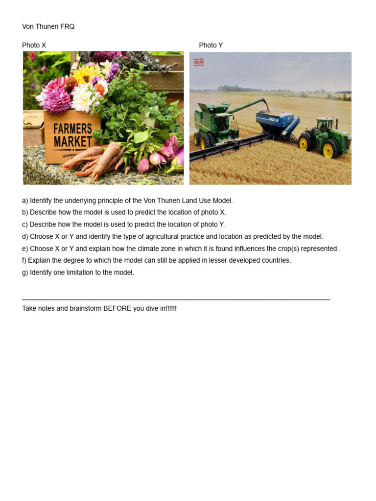 Von Thunen Land Use Model Explained | PDF | Technology & Engineering