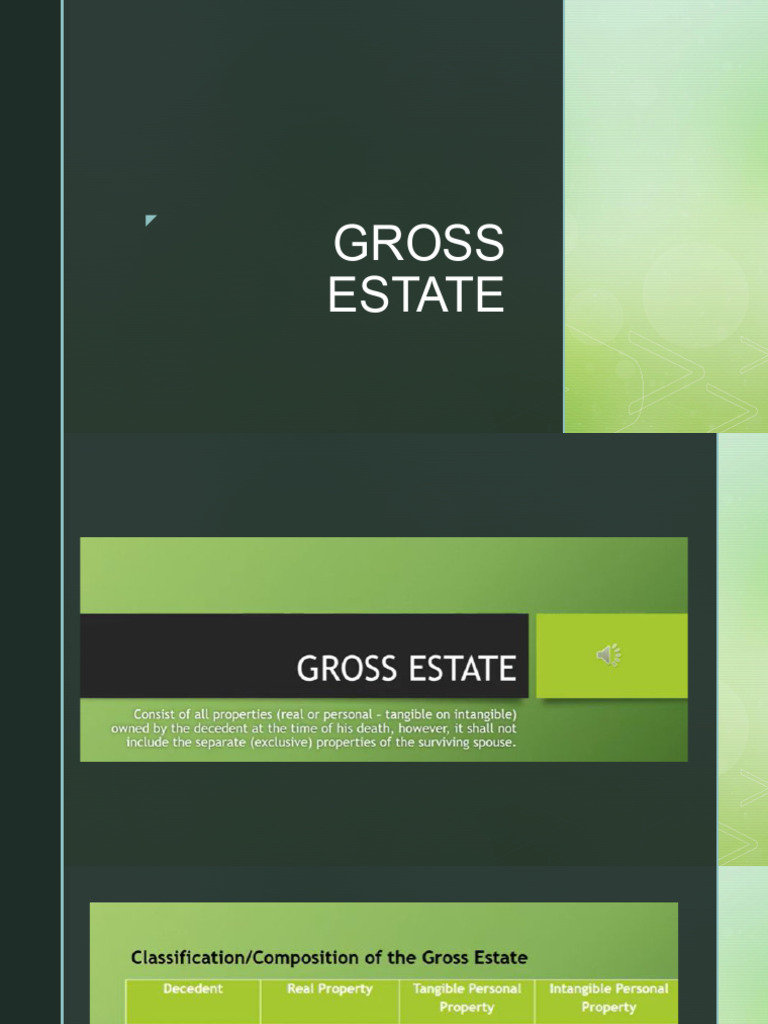 Gross Estate Taxation Overview | PDF