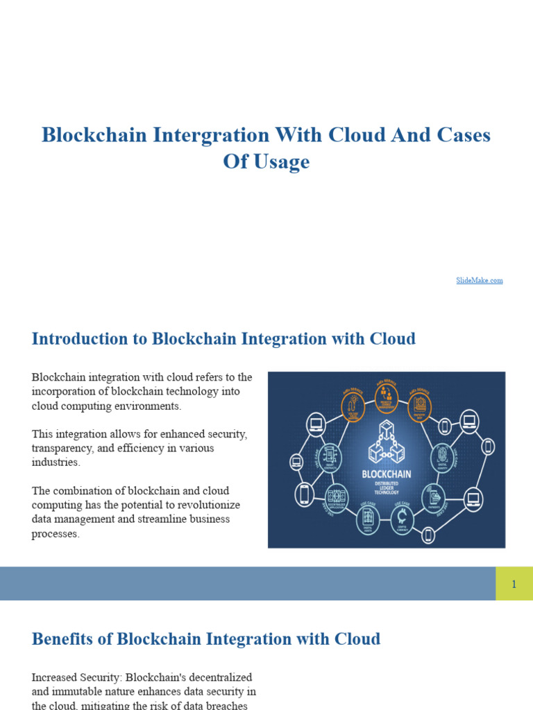 Blockchain Intergration With Cloud and Cases of Usage | PDF | Cloud ...