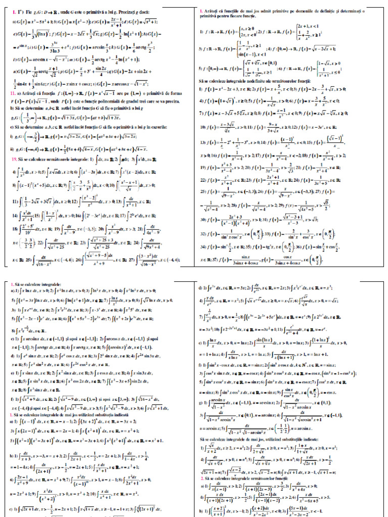 Integrala Nedefinita | PDF