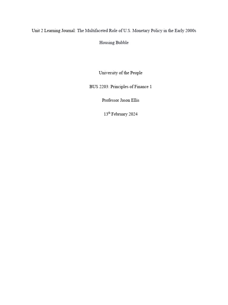 Written Assignment Unit 2 Submission | PDF | Monetary Policy | Taylor Rule