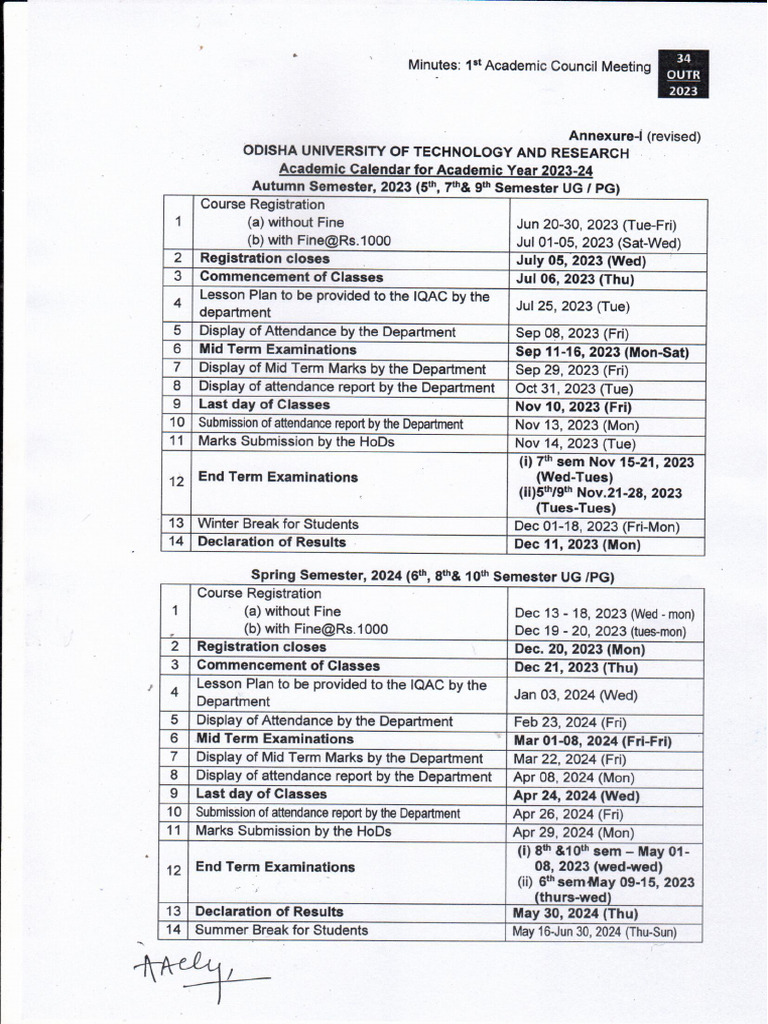 Academic Calendar 2023-24 | PDF