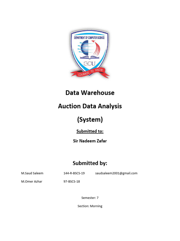Auction Management System Project Report | PDF | Data Warehouse | Auction