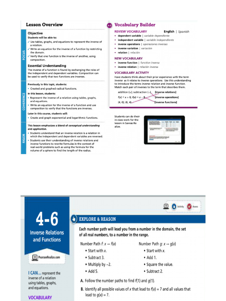 IM3 - 4.6 - NOTES - Inverse Relations and Functions v1 | PDF