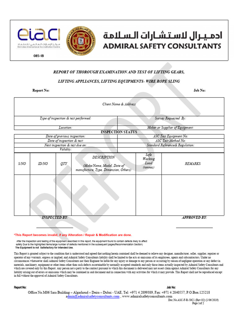 Wire Rope Slings-Report Updated | Download Free PDF | Legal Liability ...
