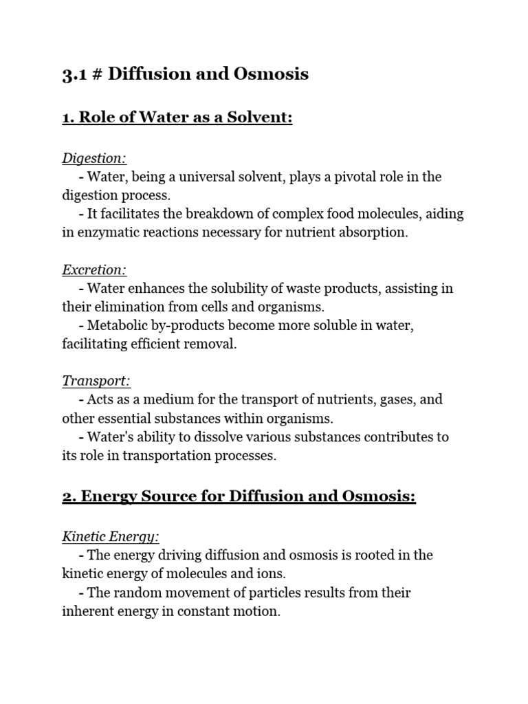 3.1 # Diffusion and Osmosis | PDF | Osmosis | Diffusion