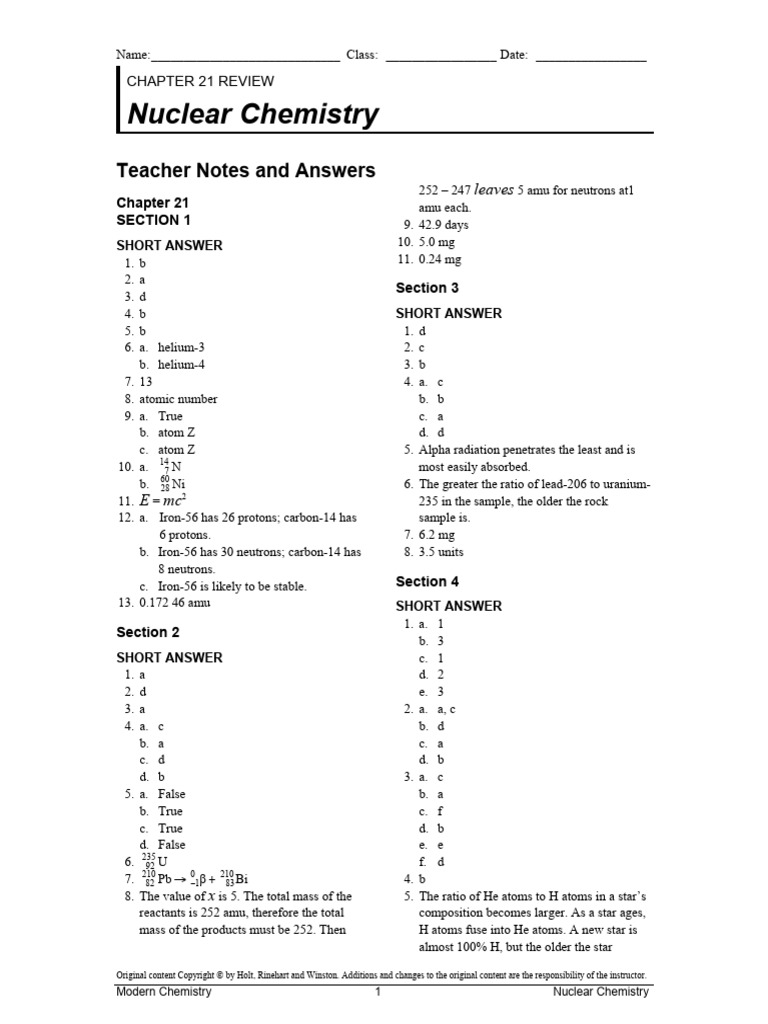 Worksheet-G12-Chemistry-21 1+21 2+21 3+21 4 | PDF | Nuclear Fission | Atoms