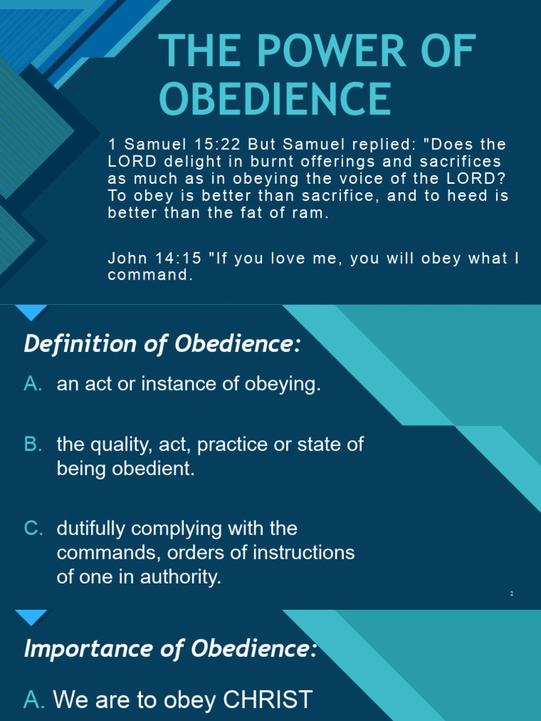 The Power of Obedience | PDF | Religion & Spirituality