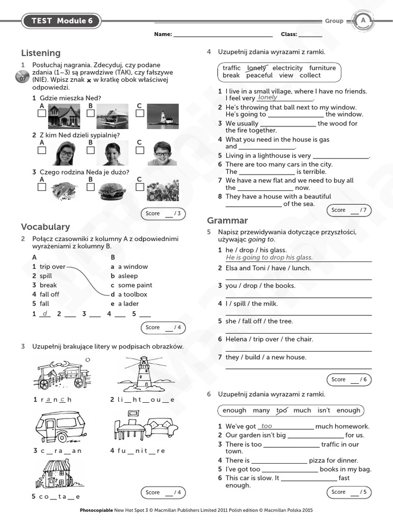 New Hot Spot 3 Module 6 Test A | PDF
