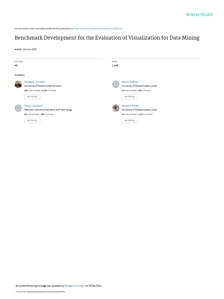 Benchmark Development For The Evaluation of Visual | PDF | Data Mining ...