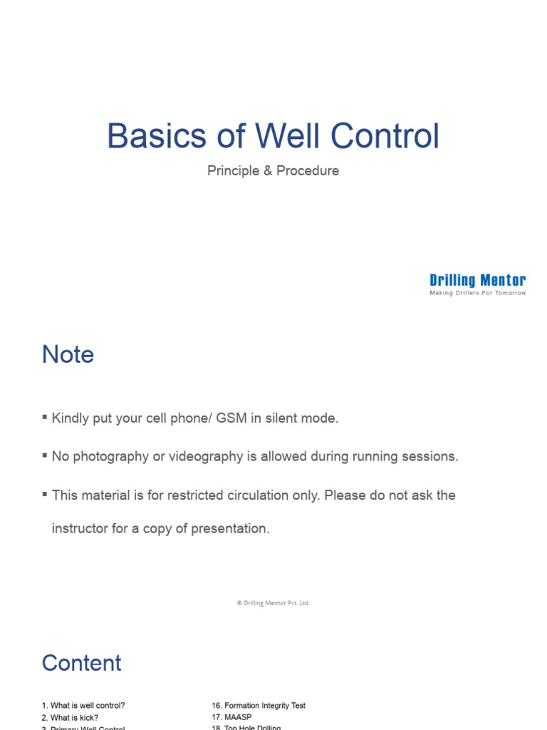 Module 1 Basics of Well Control | PDF | Chemical Engineering | Physical ... Module 1 Basics of Well Control | PDF | Chemical Engineering | Physical ...