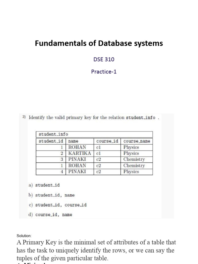 DSE 310 - Practice 1 | PDF | Relational Model | Relational Database