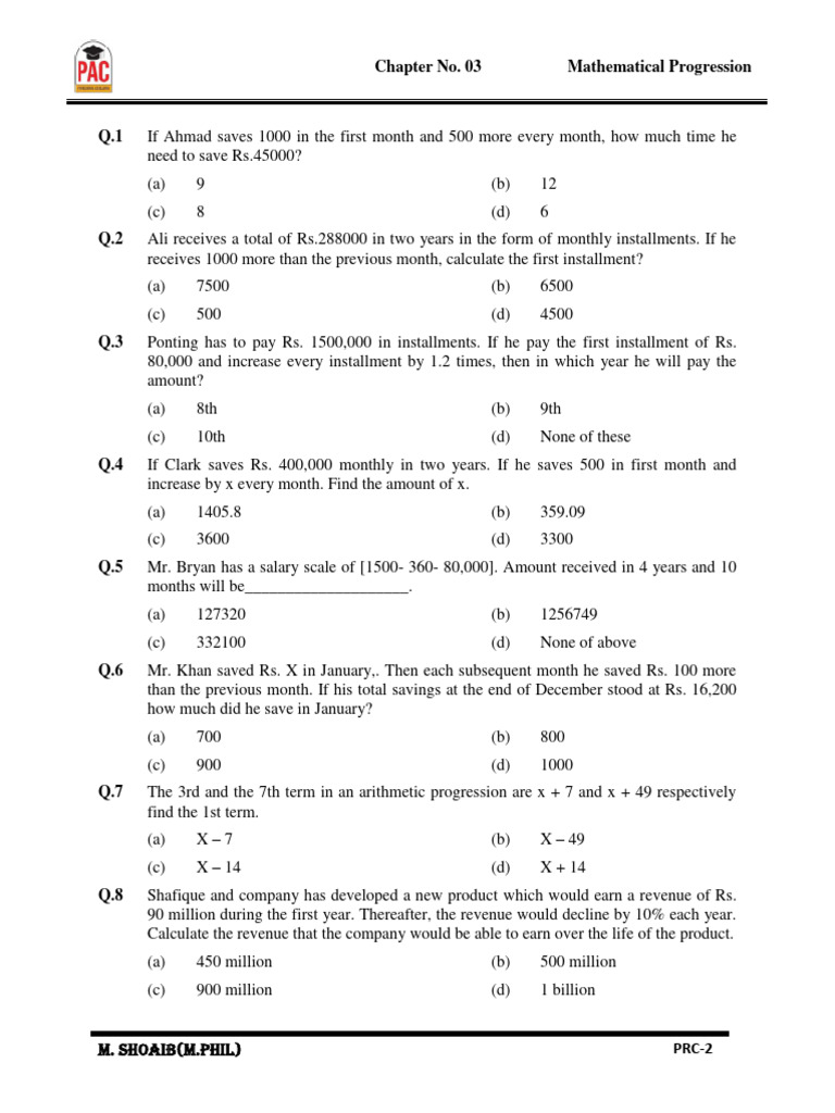 Chapter 03 (QP) | PDF | Arithmetic | Mathematics