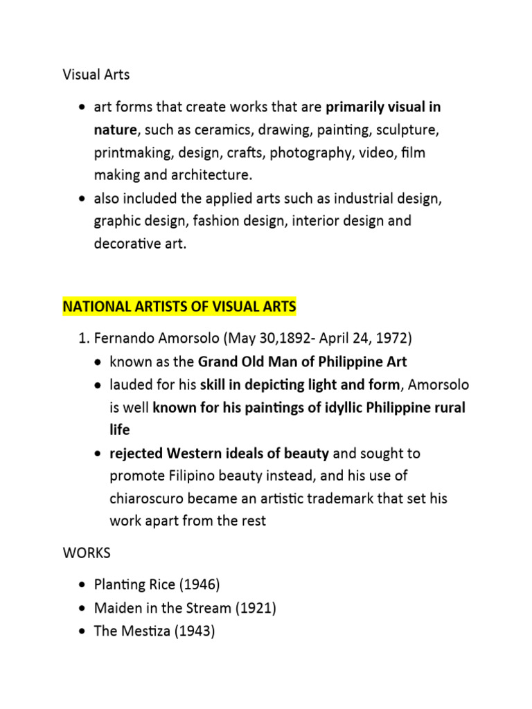 Notes Visual Arts | PDF | Paintings | The Arts