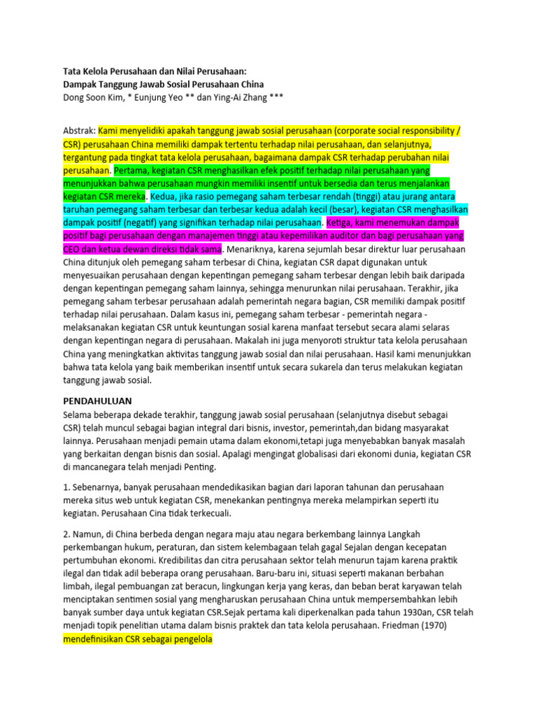 Tata Kelola Perusahaan Dan Nilai Perusahaan Pdf