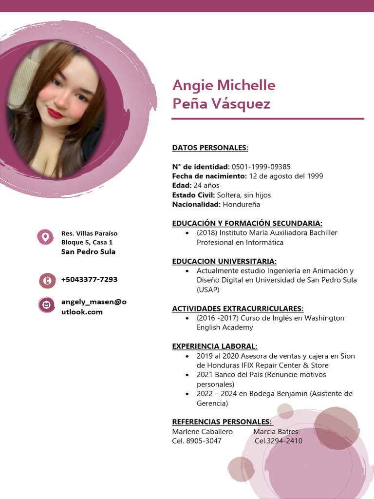 Angie Peña CV 2024 | PDF