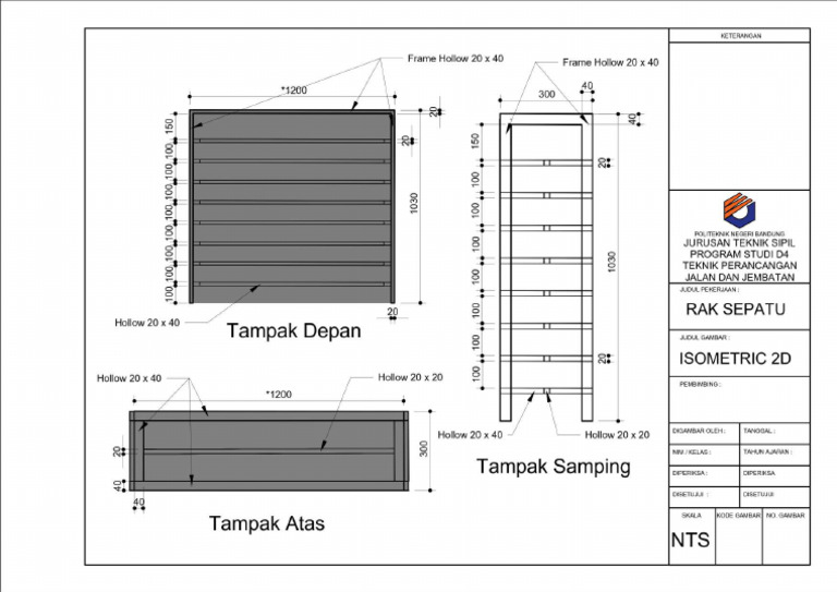 Rak Sepatu Isometric 2D | PDF