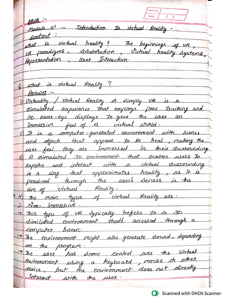 ARVR Notes | PDF