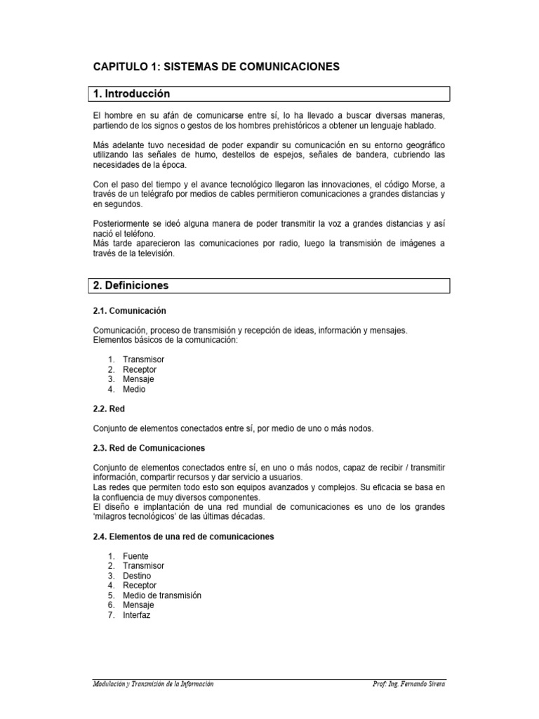 Capítulo 1 - Sistemas de Comunicaciones | PDF | Comunicación de fibra óptica | Fibra óptica
