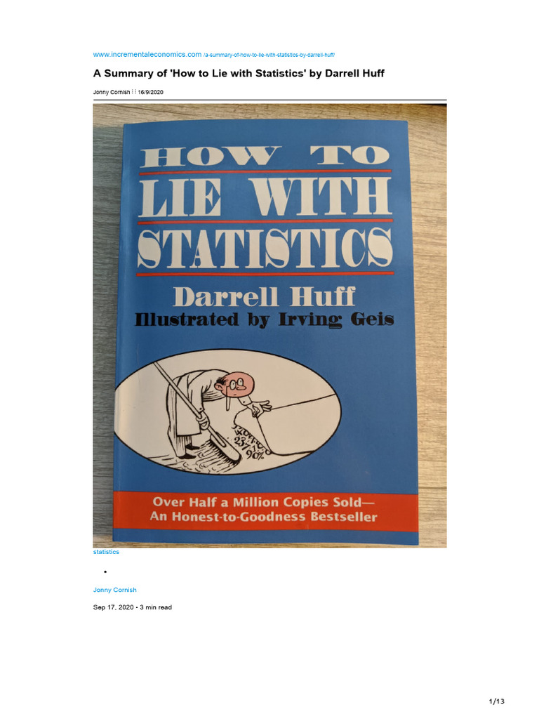 A Summary of How To Lie With Statistics by Darrell Huff | Download Free ...