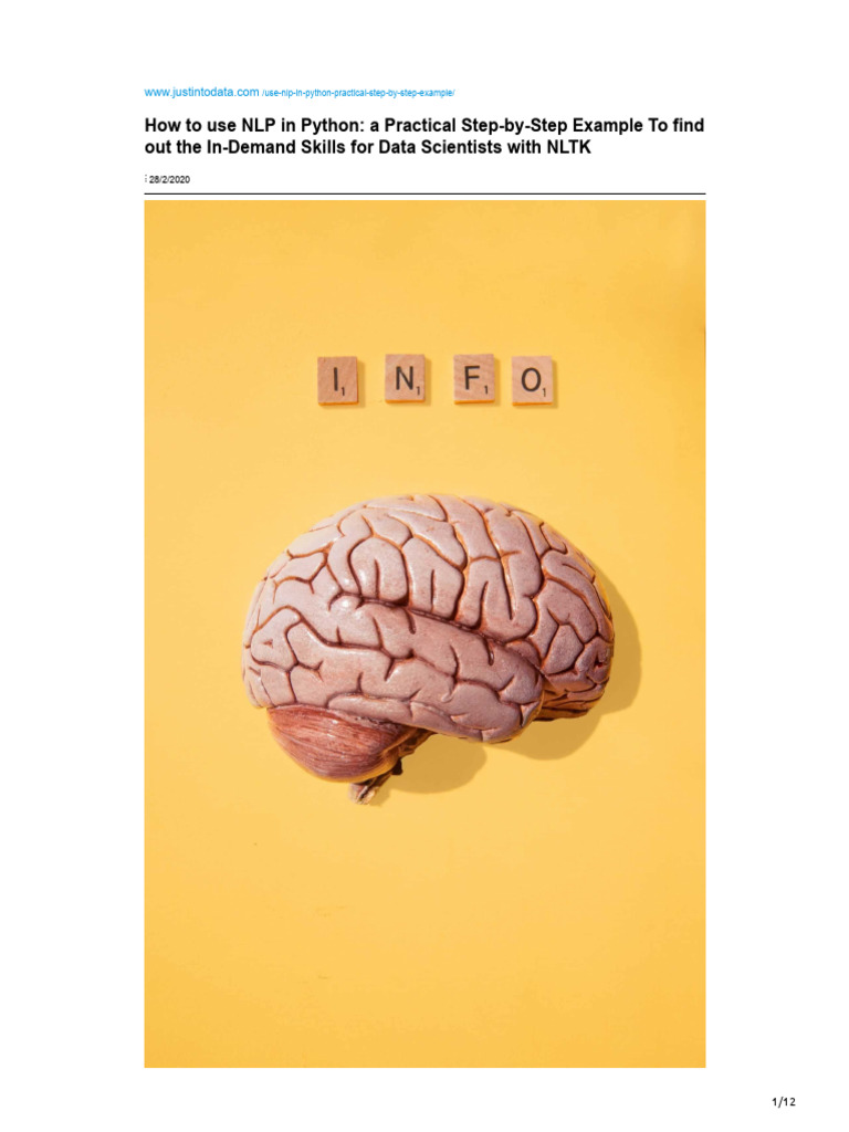 How To Use Nlp In Python A Practical Step By Step Exampleto Find Out The In Demand Skills For