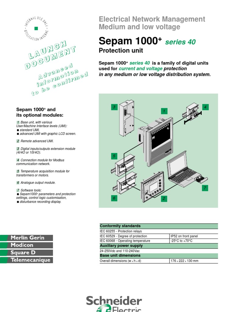An Overview of the Sepam 1000+ Series 40 Electrical Network Management ...