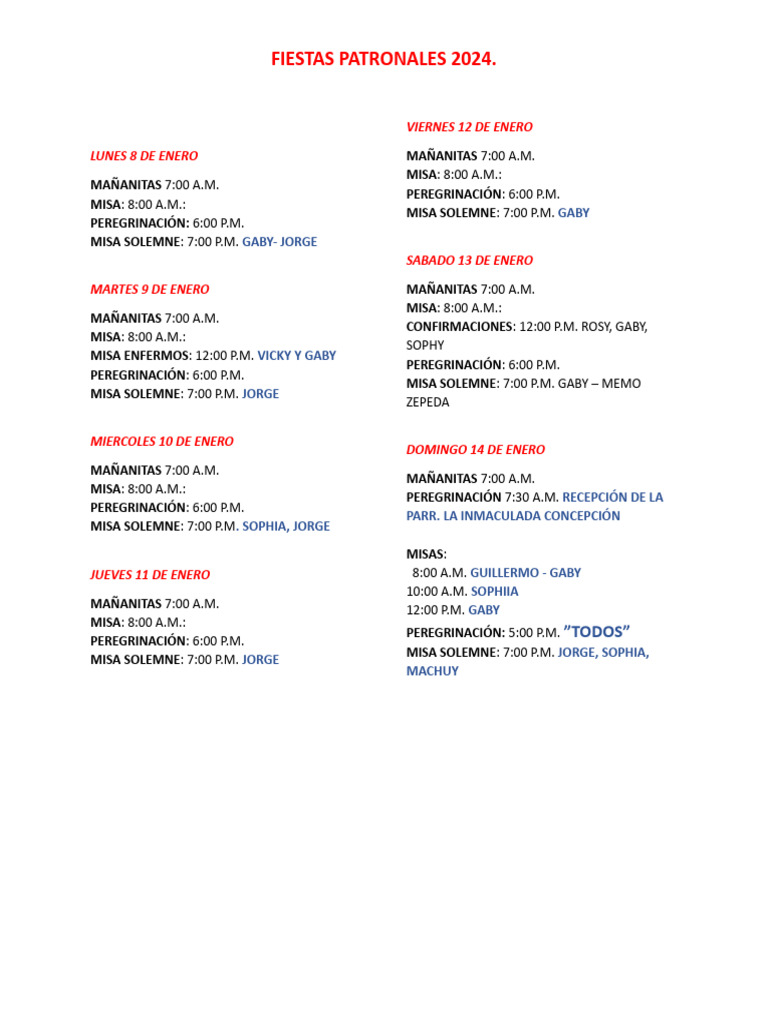 Fiestas Patronales 2024 | PDF