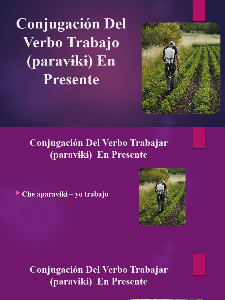 Conjugación Del Verbo Trabajo (Paraviki) en | PDF | Tipología ...