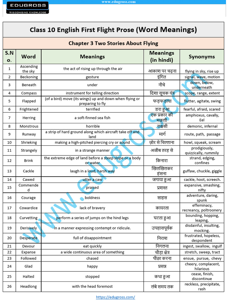 Class 10 English First Flight Prose Chapter 3 | PDF