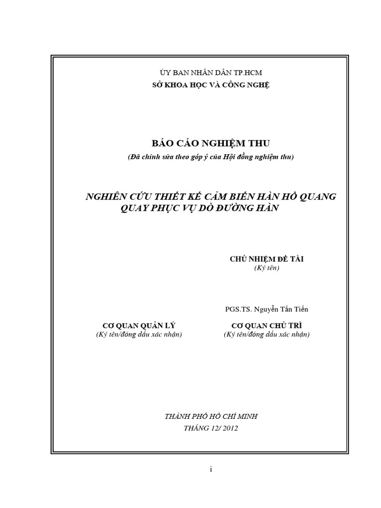 123doc Nghien Cuu Thiet Ke Cam Bien Han Ho Quang Quay Ung Dung Trong Viec Do Duong Han | PDF