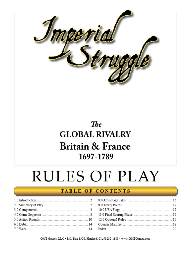 Imperial Struggle Manual de Regras 151702 | PDF | Imperialism | British ...