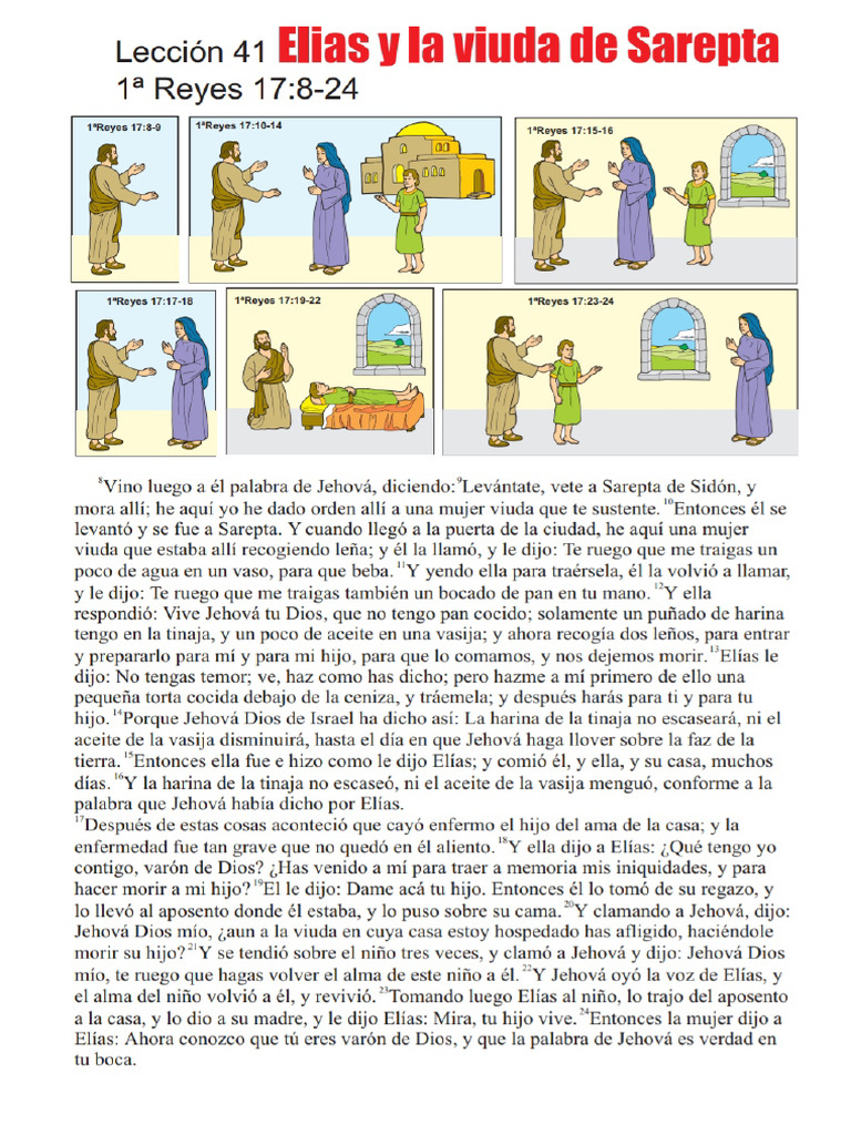 Elias y La Viuda de Sarepta | PDF