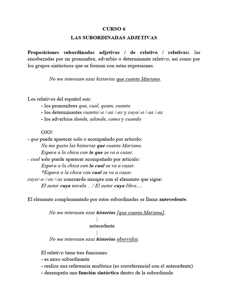 Sintaxis 2 - Curso - 06 | PDF | Gramática | Lingüística