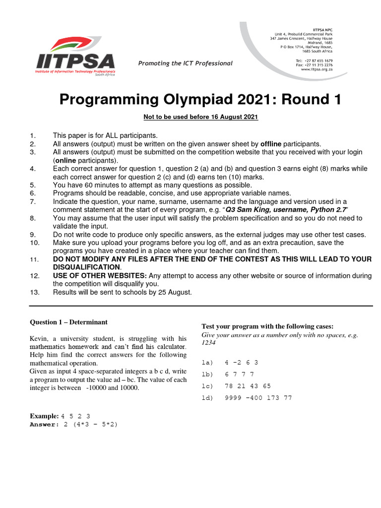 2021 PO R1 Question Paper Eng | PDF | Numbers | String (Computer Science)